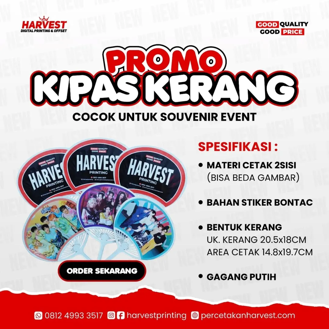 Souvenir Kipas Kerang Custom Cocok untuk Souvenir Event - Percetakan ...