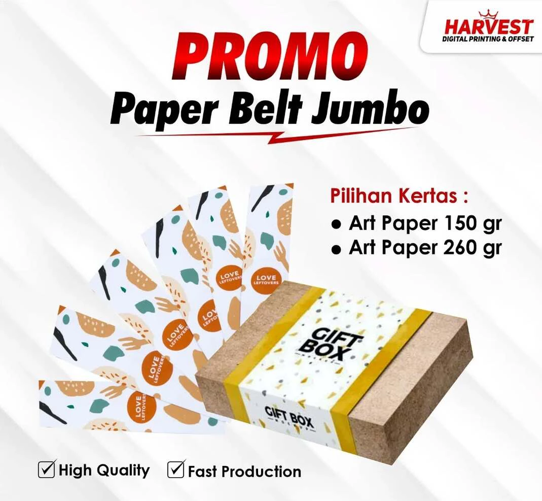Cetak Paper Belt Custom Surabaya, Produk Jadi Lebih Menarik!